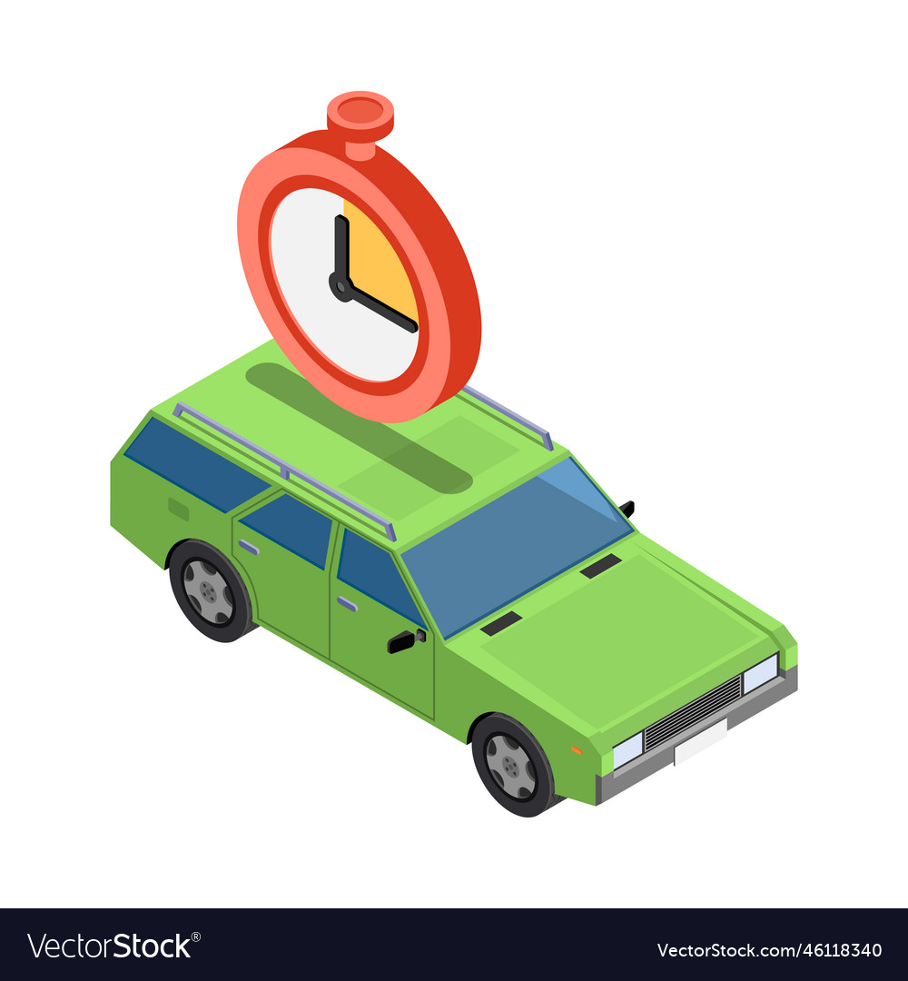 Car sharing time composition Royalty Free Vector Image
