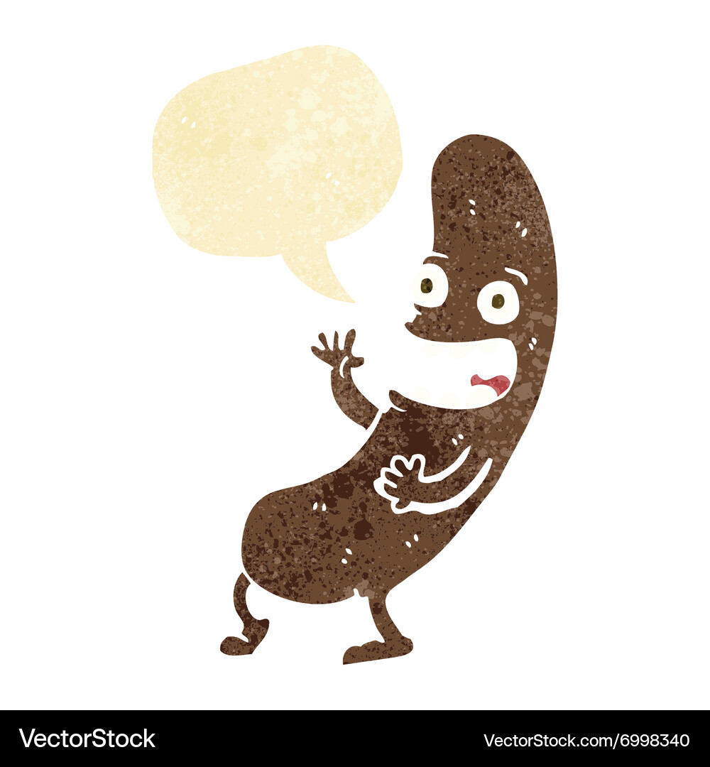 Cartoon sausage with speech bubble Royalty Free Vector Image