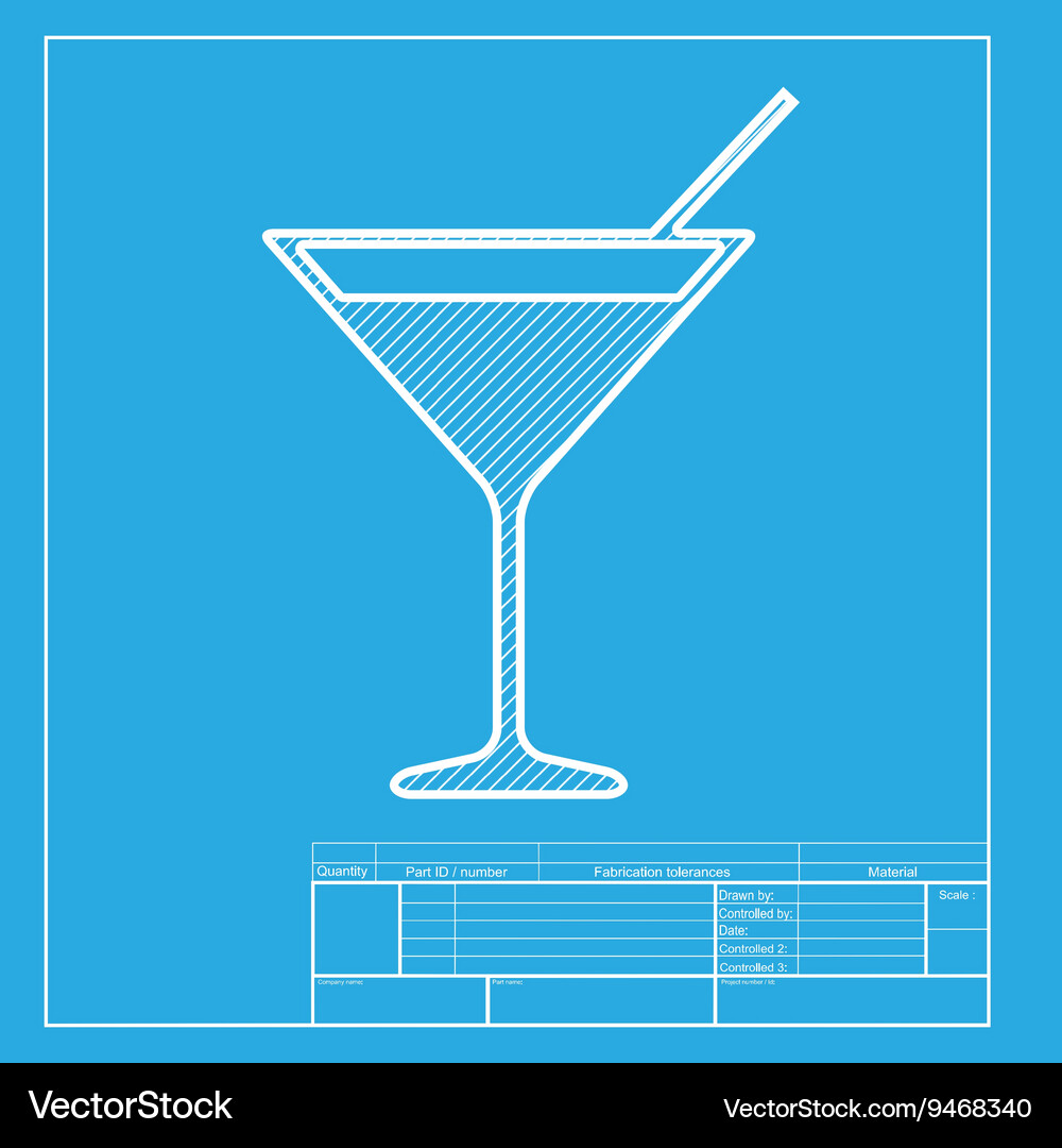 Cocktail sign white section of icon Royalty Free Vector