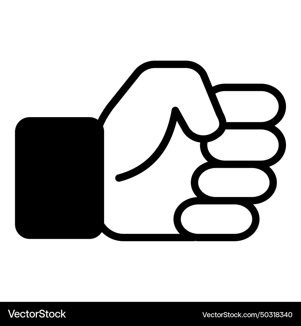 Fist sign flat icon isolated on white background Vector Image