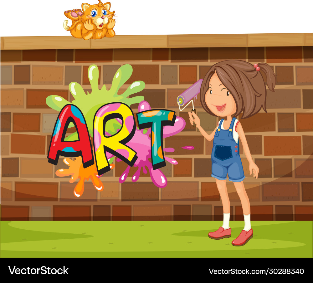 Font design for word art on wall Royalty Free Vector Image