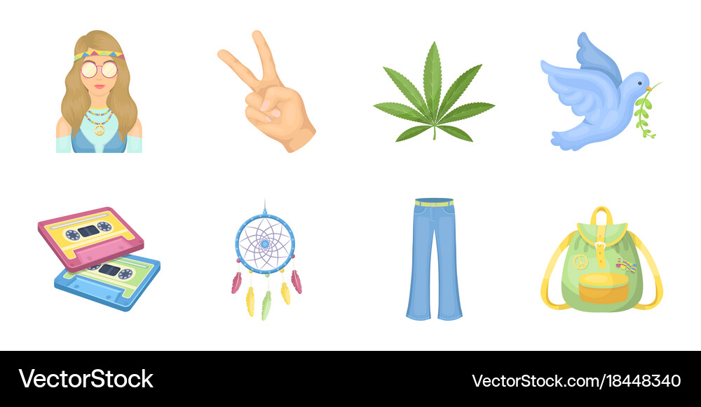 Happy and attribute icons in set collection Vector Image