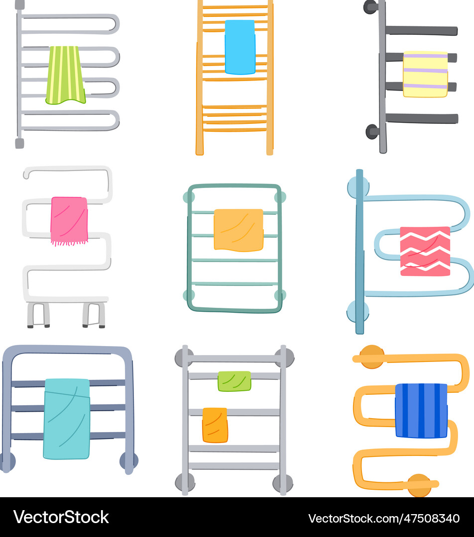 Heater towel set cartoon Royalty Free Vector Image