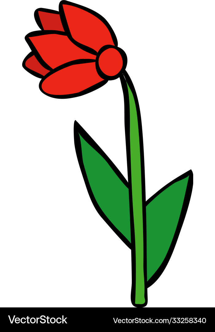 Isolated flower simple for kids Royalty Free Vector Image