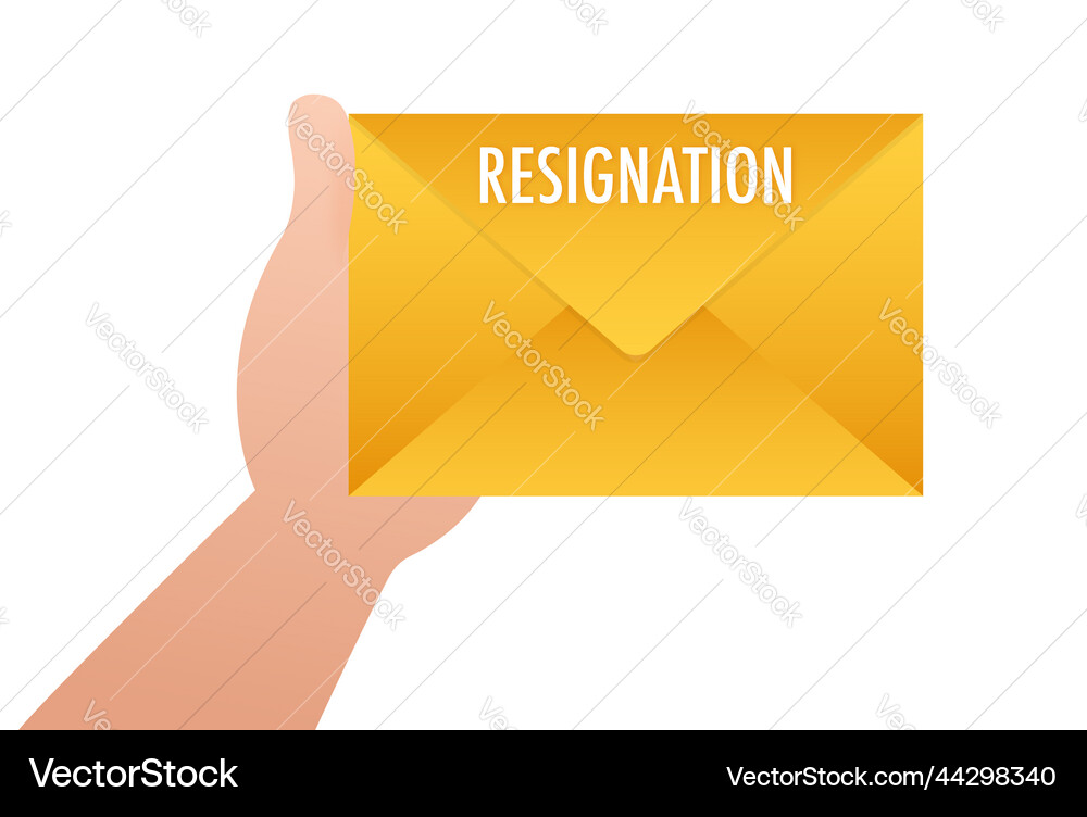 Letter of resignation paper document file Vector Image