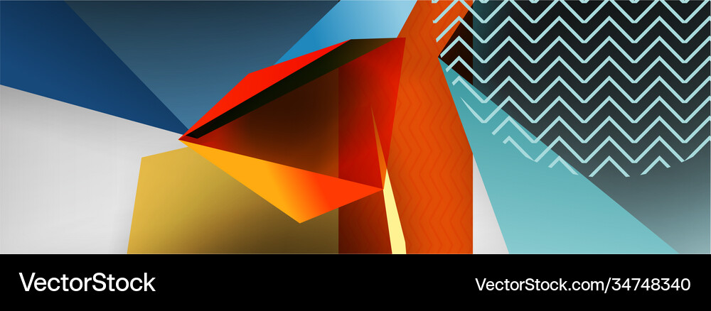 Low poly 3d geometric shapes minimal abstract Vector Image