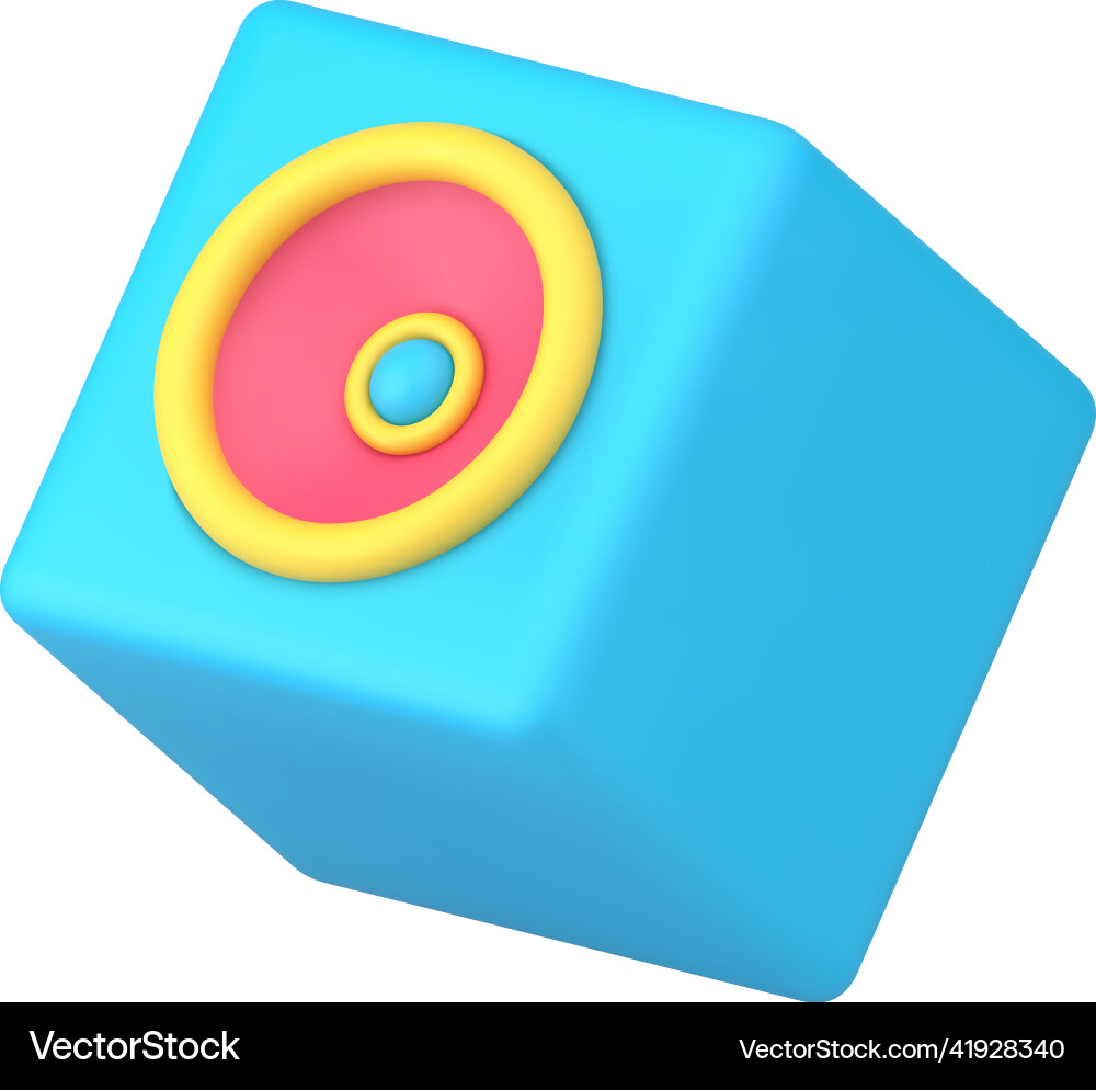 Modern acoustic system blue audio speaker 3d icon Vector Image