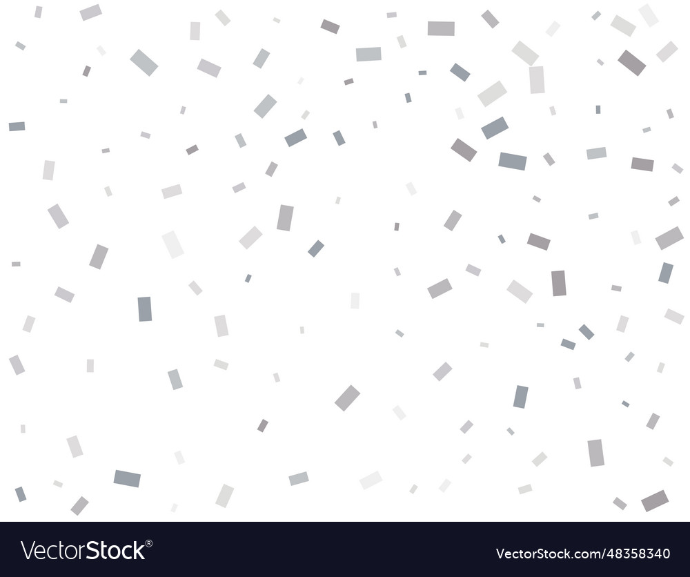 Modern light silver rectangular glitter confetti Vector Image