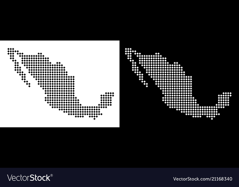 Pixel mexico map Royalty Free Vector Image - VectorStock