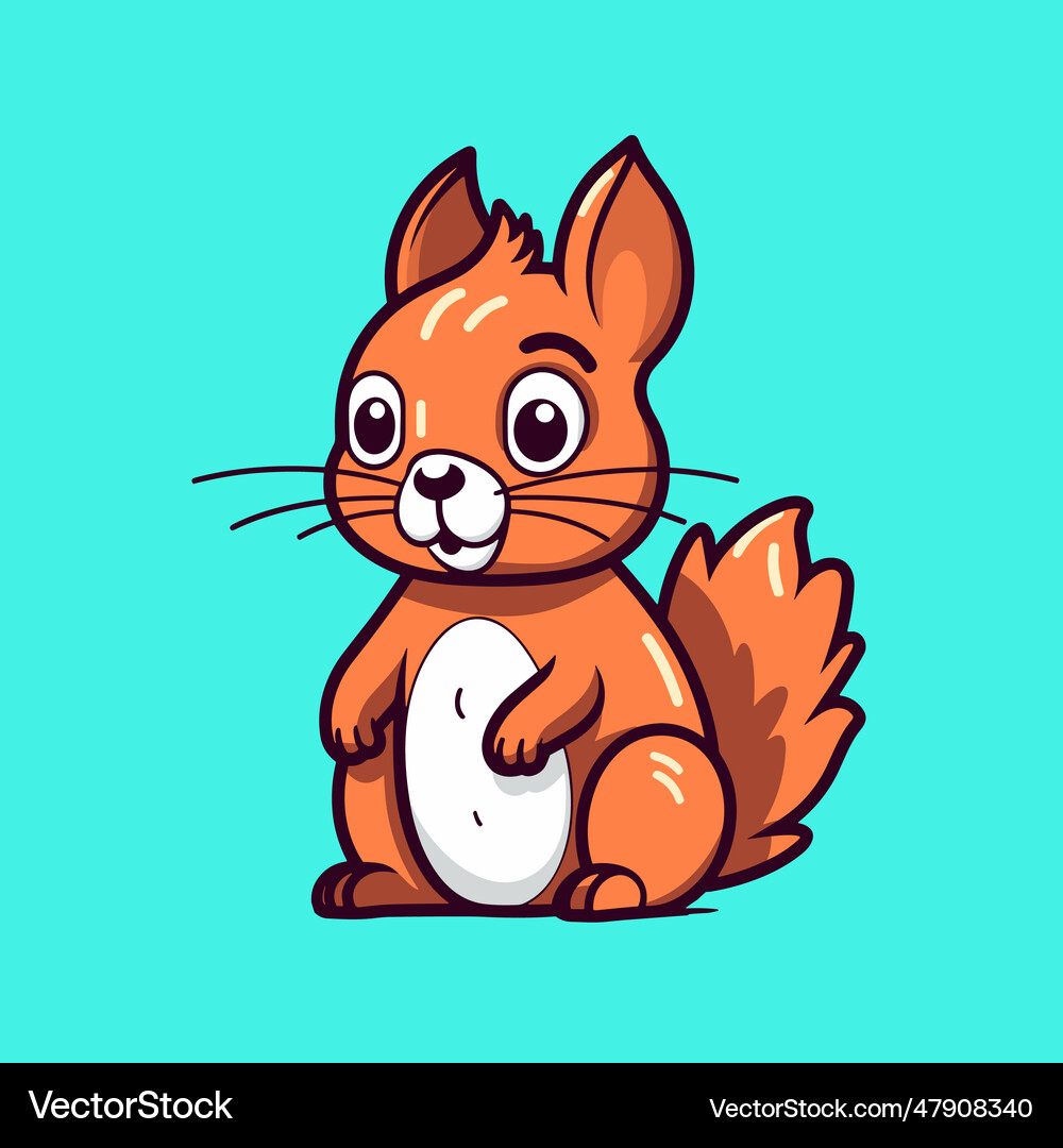 Red squirrel wild forest rodent animal Royalty Free Vector