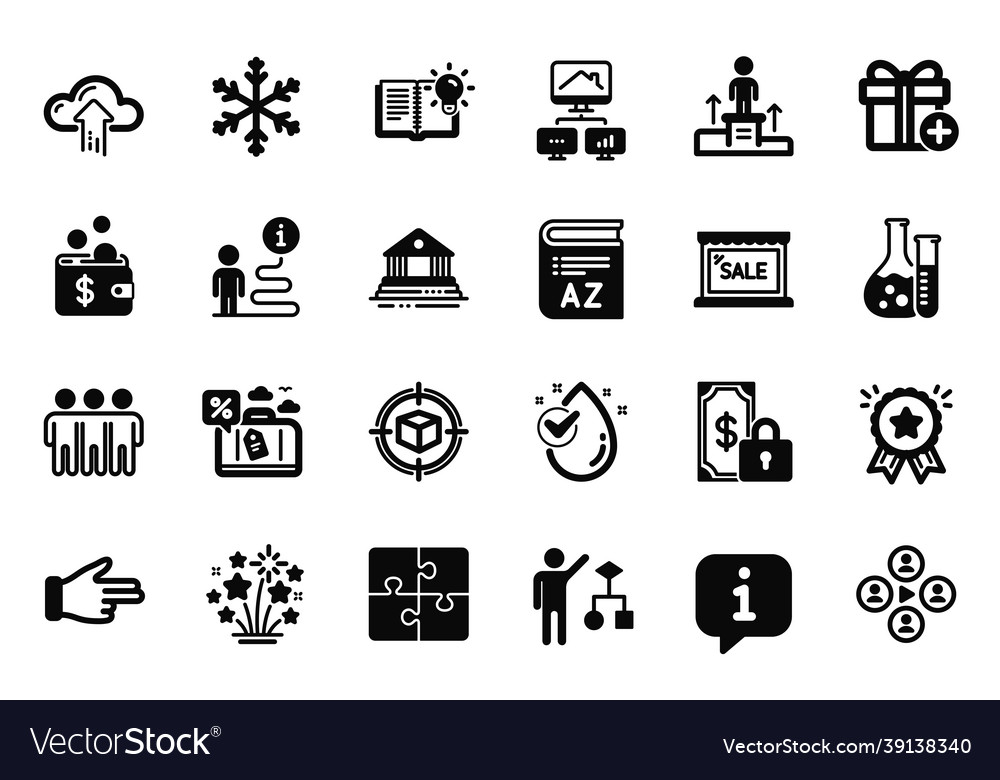 Set of business icons related to algorithm Vector Image