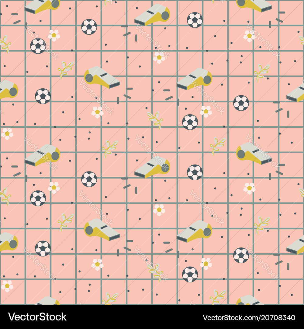 Sport retro girlish seamless pattern background Vector Image