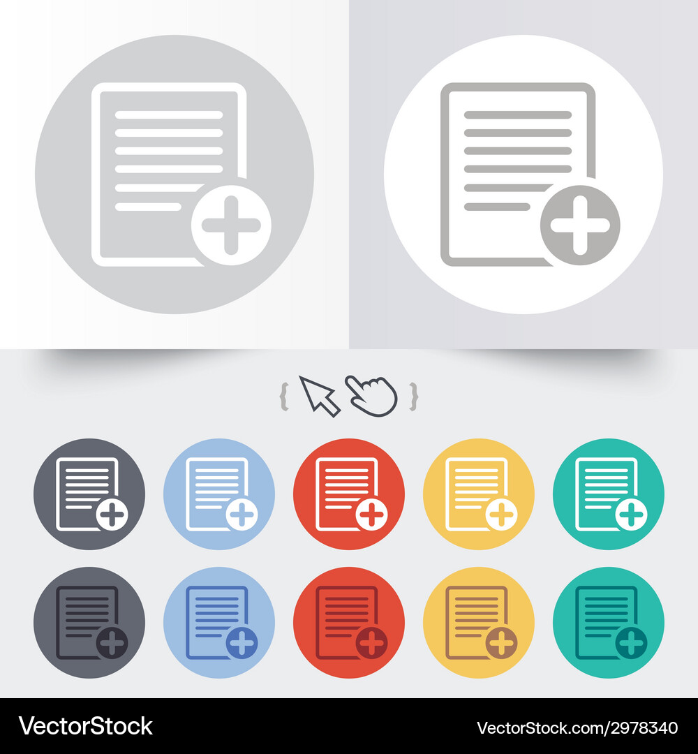 Text file sign icon add document symbol Royalty Free Vector