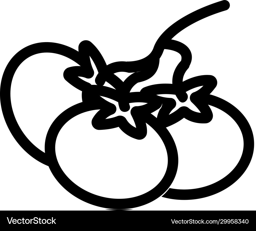 Tomato icon isolated contour symbol Royalty Free Vector