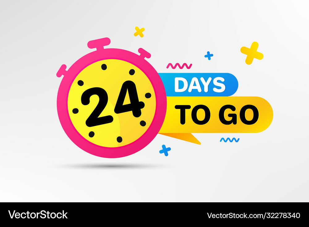 Twenty four days left icon 24 to go Royalty Free Vector