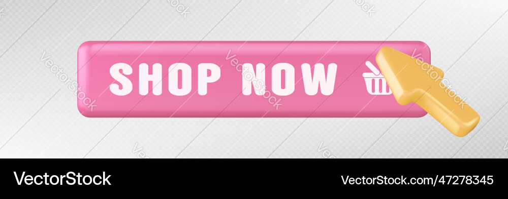3d click on shop now button in online Royalty Free Vector