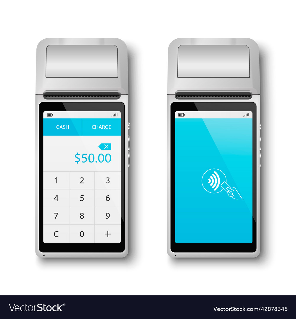 3d nfc payment machine set isolated wi-fi Vector Image