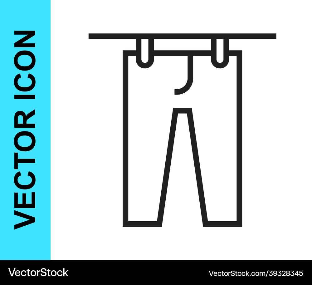 Black line drying clothes icon isolated on white Vector Image