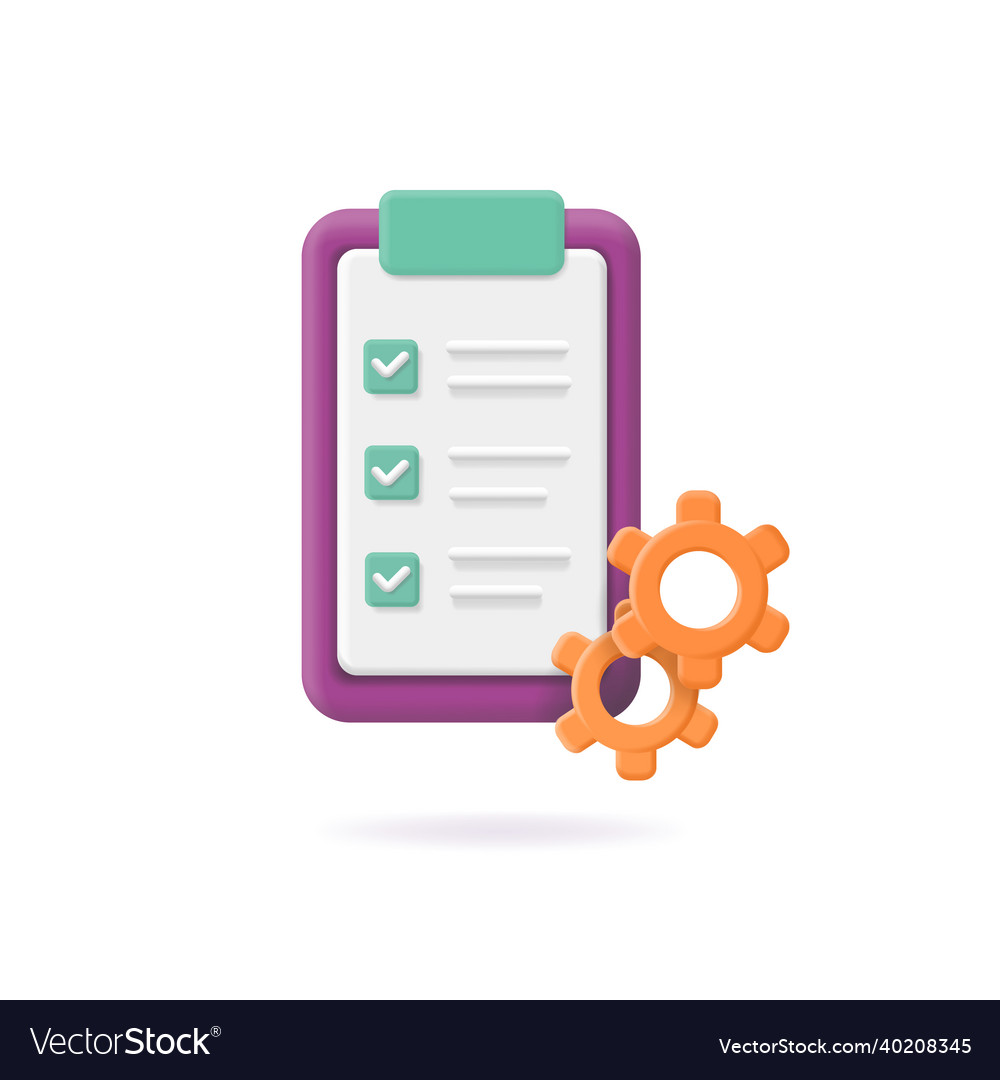 Checklist and gear icon project managemen Vector Image