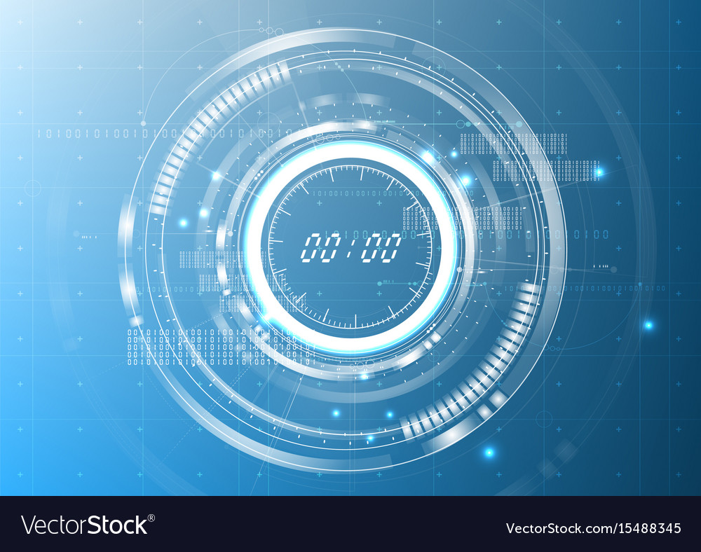 Digital Technology Interface Clock Royalty Free Vector Image