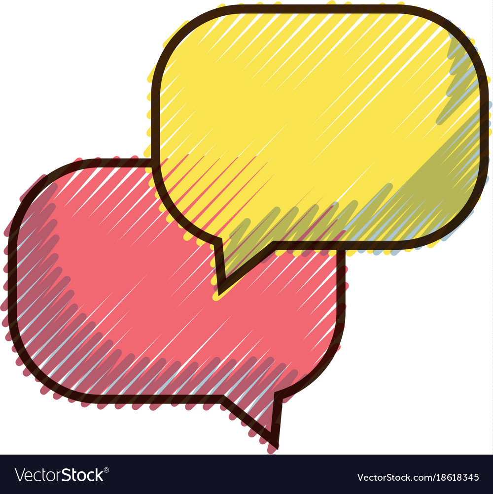 Doodle chat bubbles message text notes Royalty Free Vector