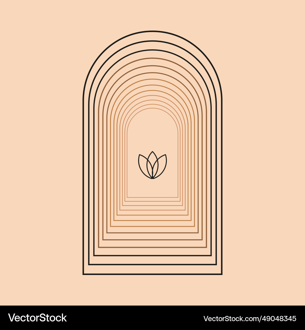 Enfilade lotus arches frame arc abstract Vector Image