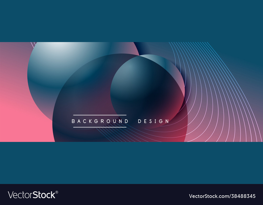 Gradient circles with shadows techno Royalty Free Vector