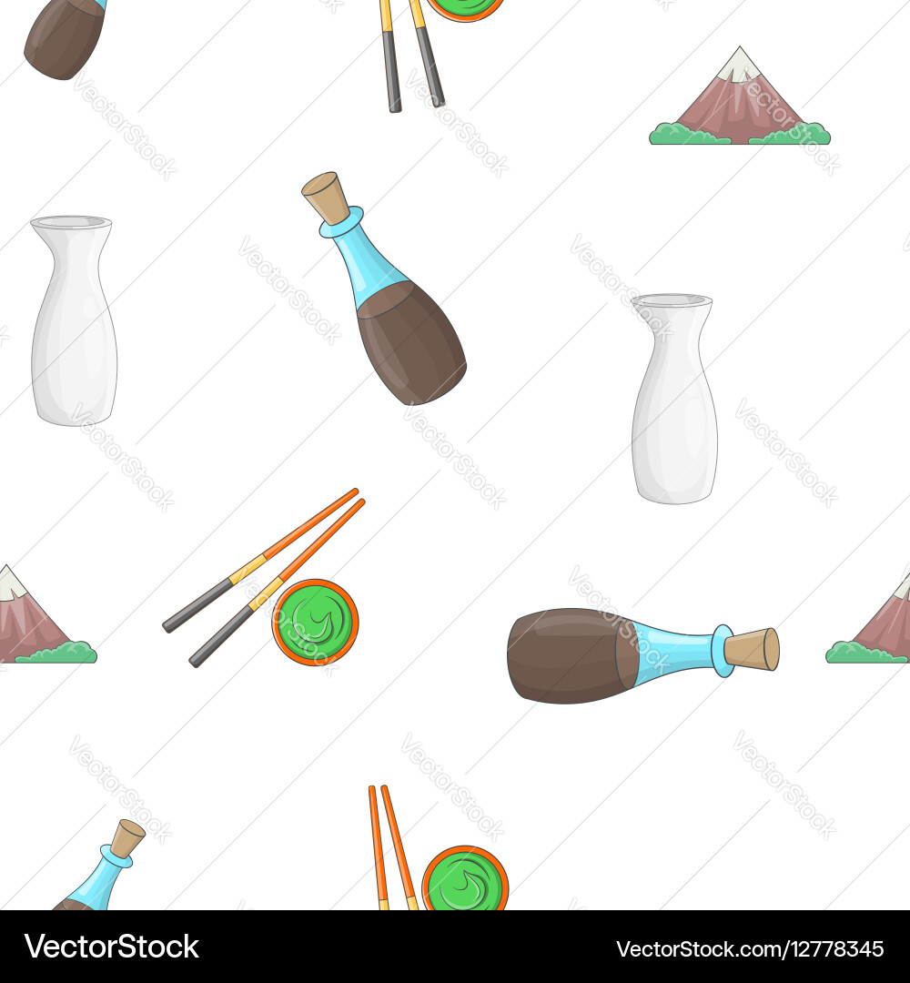 Holiday in japan pattern cartoon style Royalty Free Vector