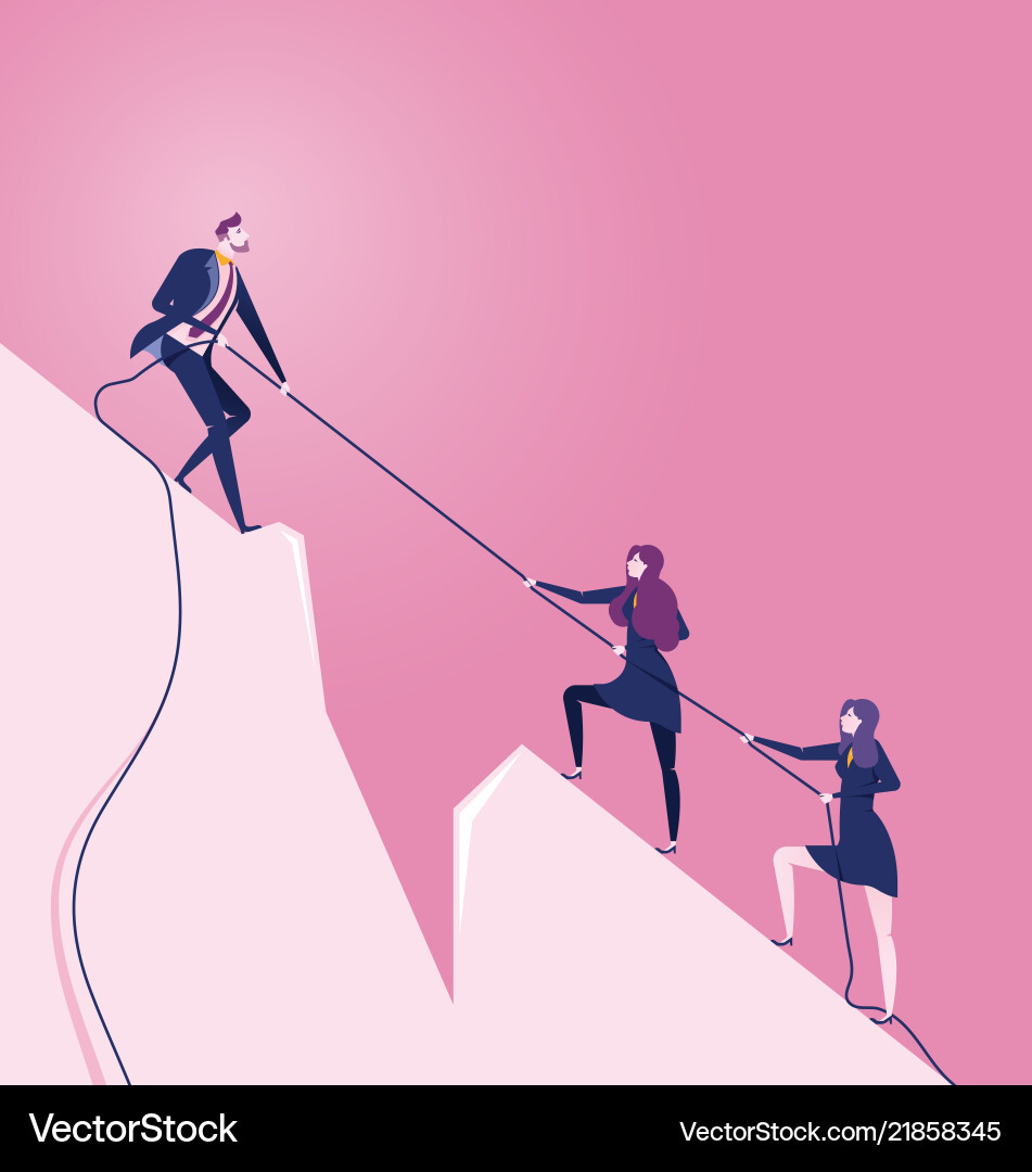 Leader helping business team - concept Royalty Free Vector