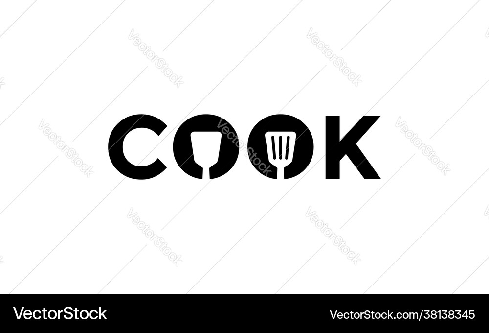 Letter cook with spatula logo icon design Vector Image