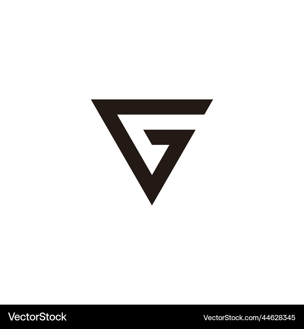 Letter g triangle outline geometric symbol simple Vector Image