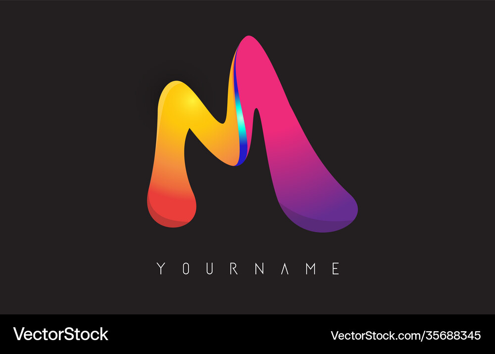Letter m logo with gradient color design business Vector Image