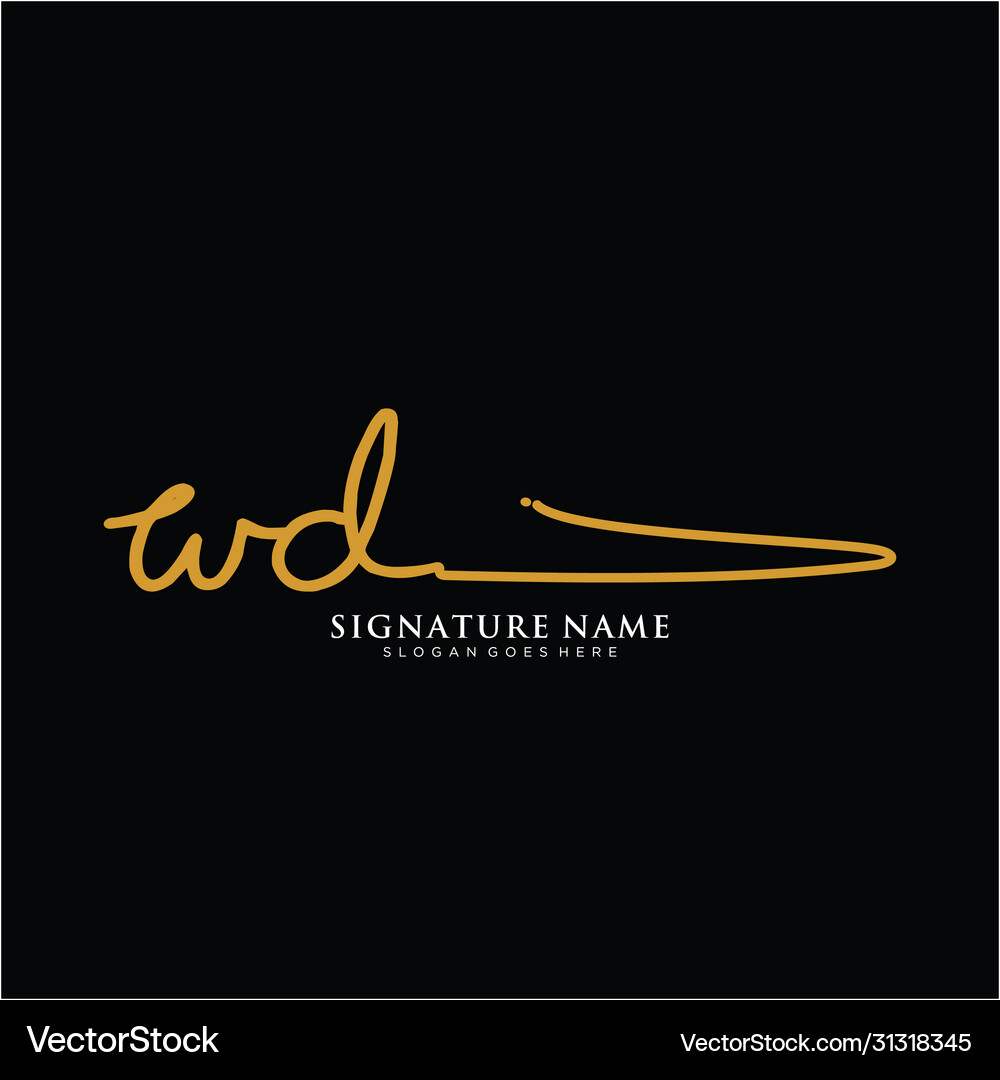 Letter wd signature logo template Royalty Free Vector Image