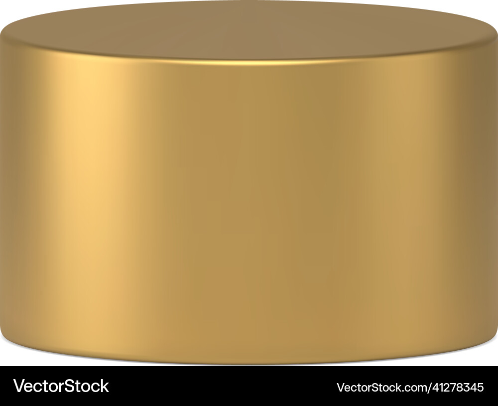 Luxury realistic golden circle cylinder shape Vector Image