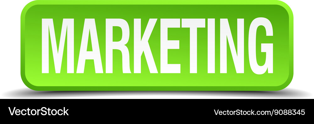 Marketing green 3d realistic square isolated Vector Image