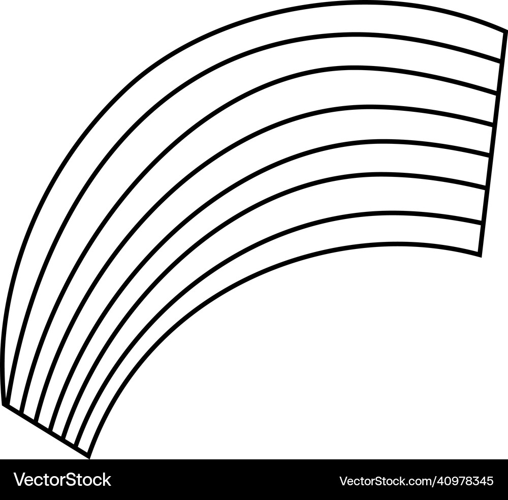 Monochrome a rainbow that bends and stretches Vector Image