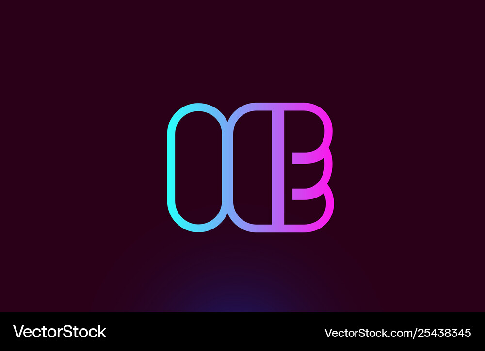 Pink Line Alphabet Letter Combination Logo Vector Image
