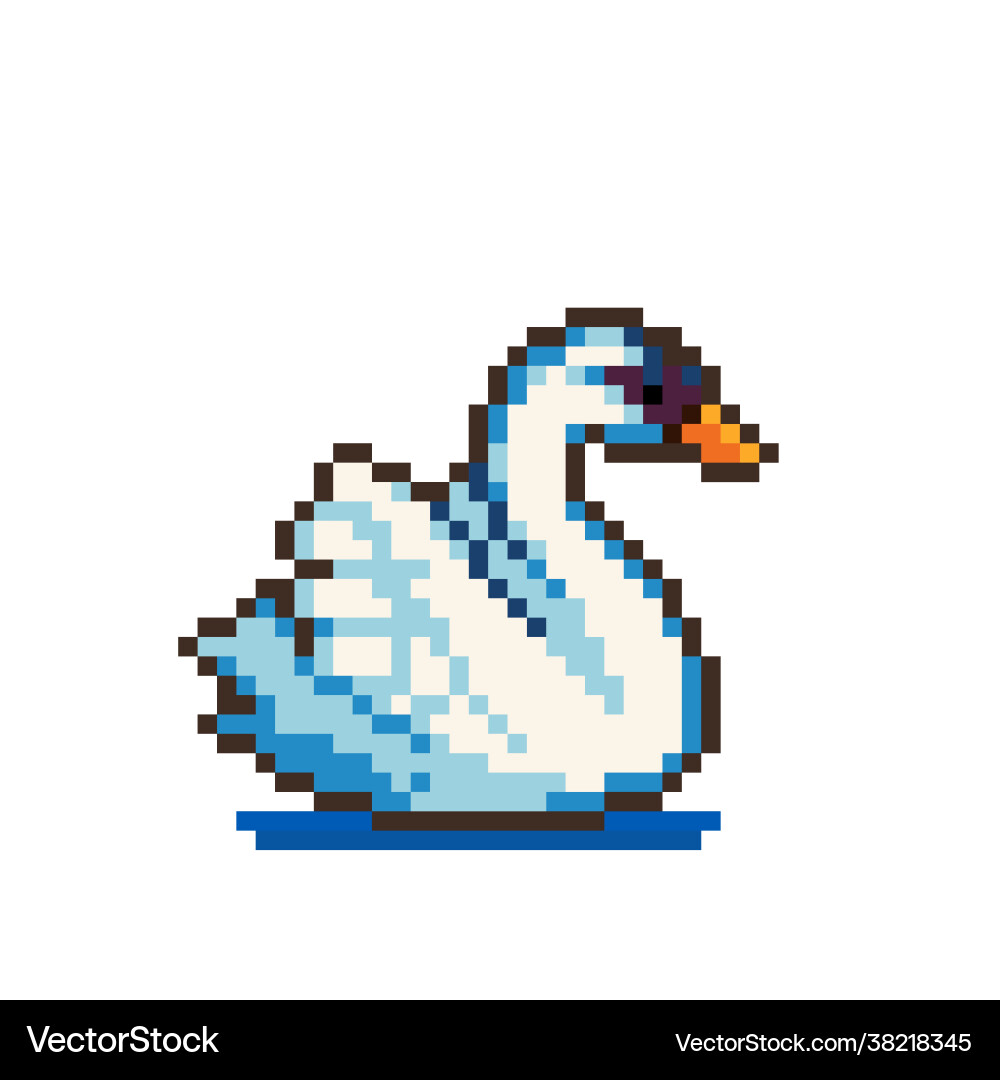 Pixel goose image for cross stitch and crochet Vector Image