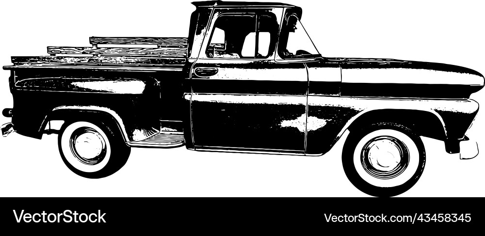 Vintage old truck Royalty Free Vector Image - VectorStock
