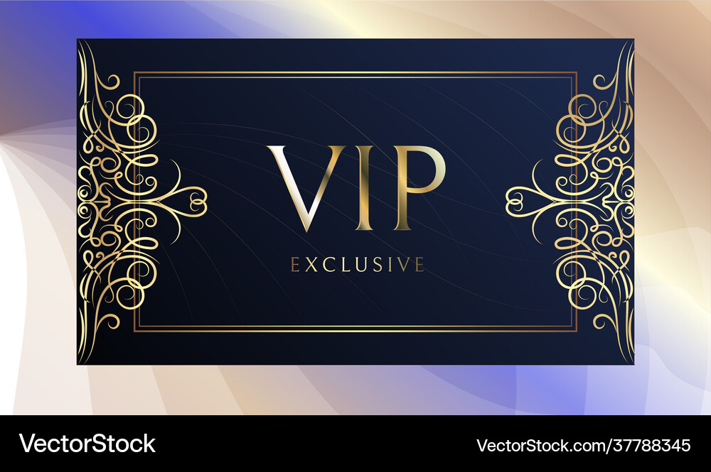 Vip card gold blue lilac gradient geometric Vector Image