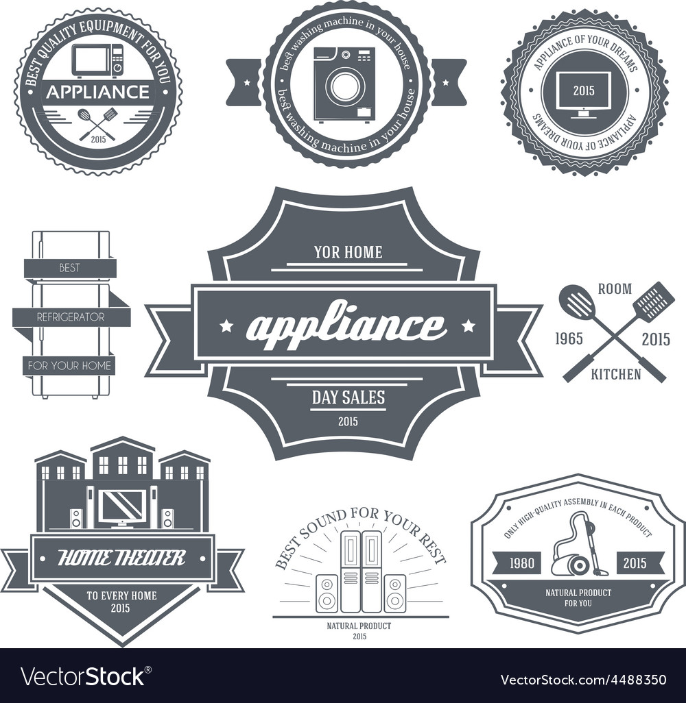 Appliances label template emblem element Vector Image