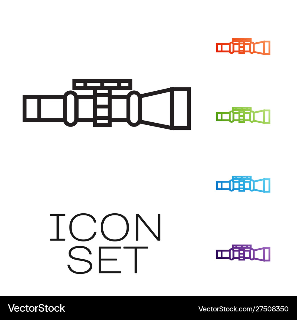 Black line sniper optical sight icon isolated Vector Image