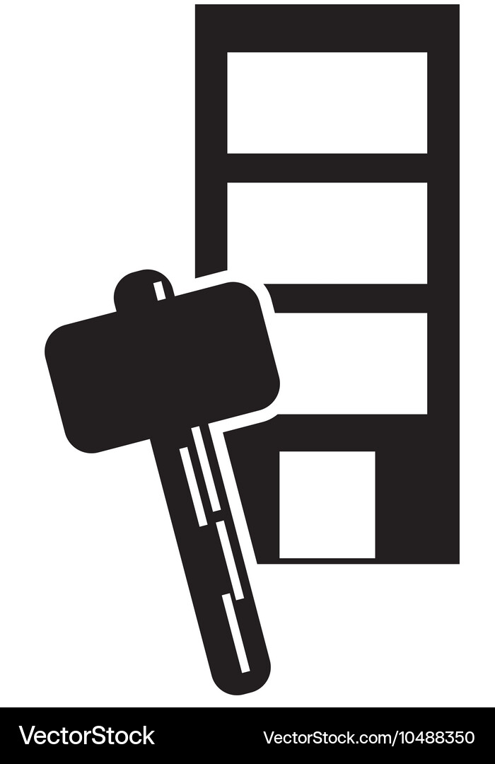 Building and hammer icon Royalty Free Vector Image