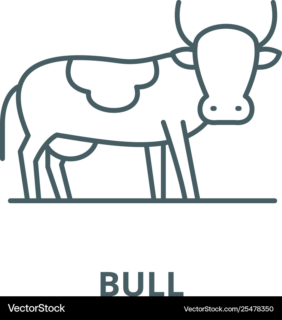 Bull line icon linear concept outline Royalty Free Vector