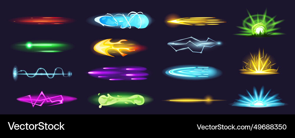 Cartoon gun shooting effects plasma explosion Vector Image