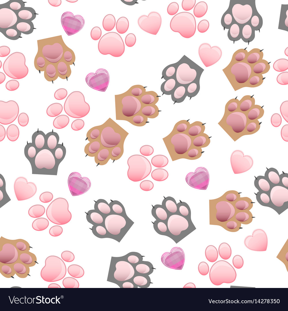Cat and dog paw print with claws Royalty Free Vector Image