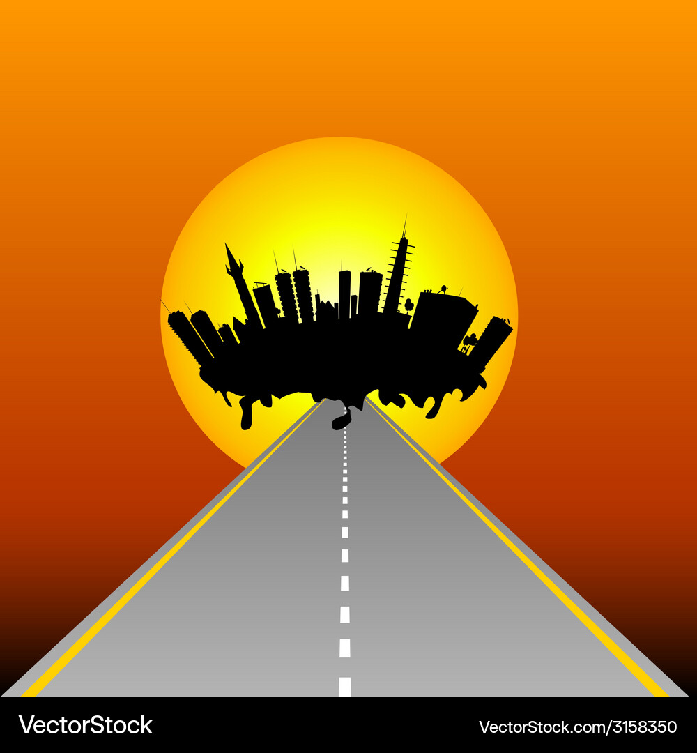 City and road Royalty Free Vector Image - VectorStock