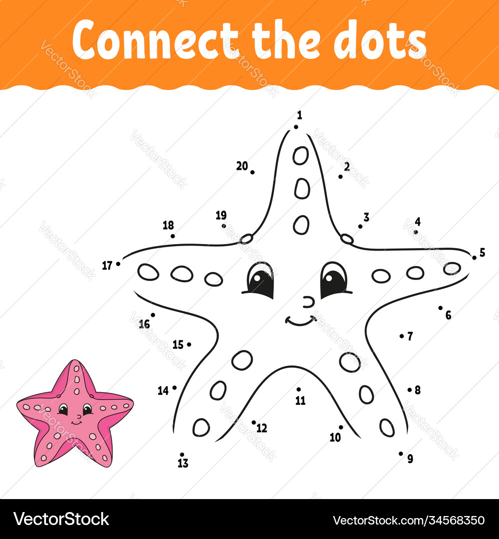 Dot to game draw a line for kids activity Vector Image