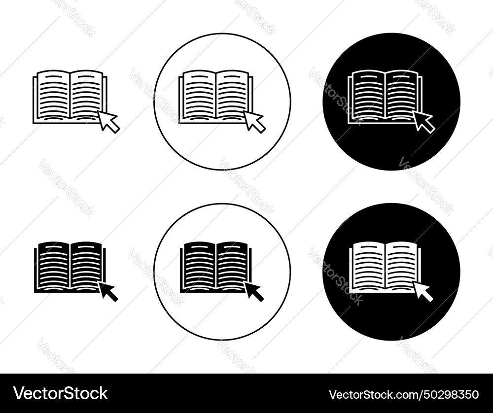 Ebook icon set smartphone book reader download Vector Image