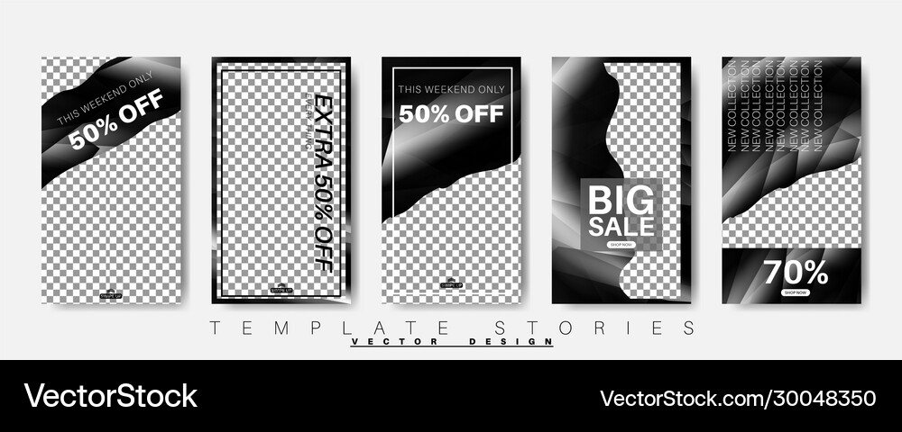 Editable stories background template design Vector Image